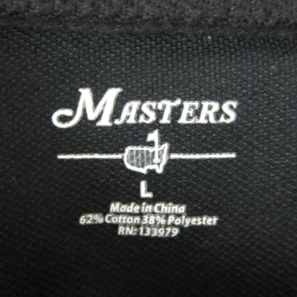 Masters | Shirts | Masters Golf Large Polo Shirt Black Cotton Poly ...